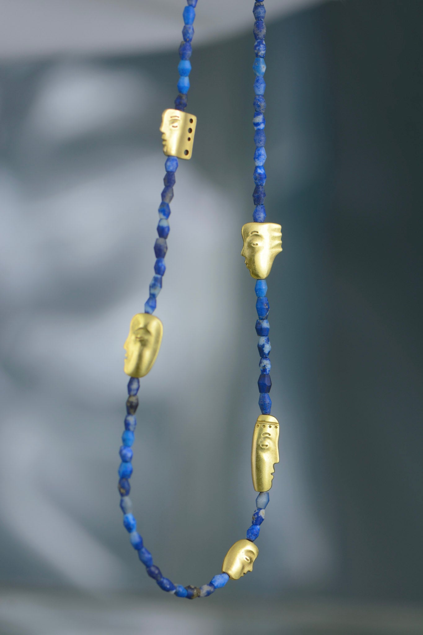 Lapis Bead Necklace With Gold Beads Metal Art Studio lapis-bead-necklace-with-gold-beads-metal-art-studio